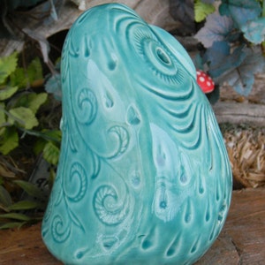 OWL Ceramic Statue Vintage Glazed INCA Owl With Swirls - Etsy