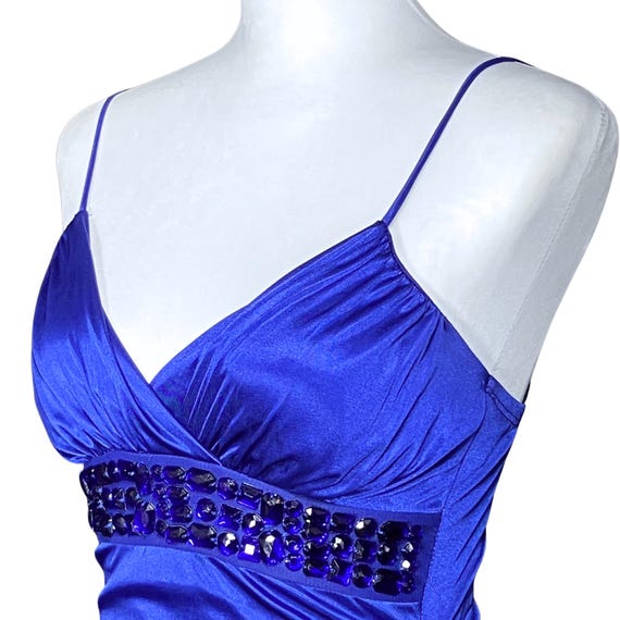 Vintage Y2K Royal Blue Drop Waist Prom Pageant Dress.… - Gem