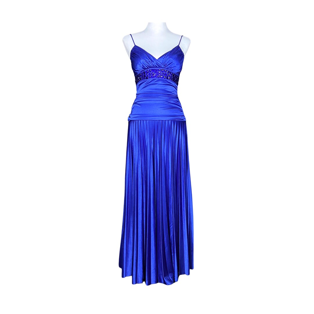 Vintage Y2K Royal Blue Drop Waist Prom Pageant Dress. XS. Mermaidcore ...