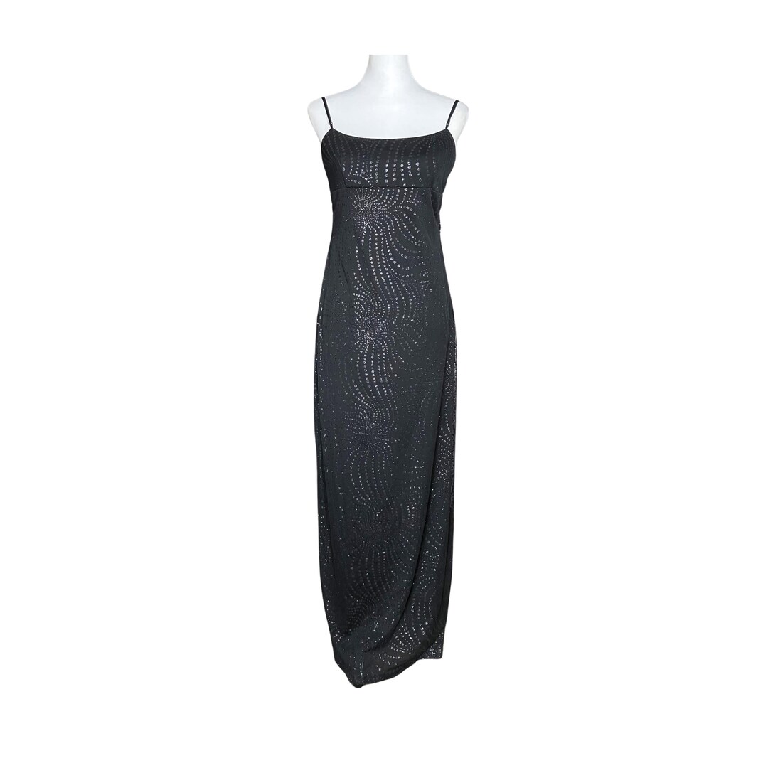 90s Vintage Black Whimsigoth Prom Dress. Medium. City Triangles, Empire ...