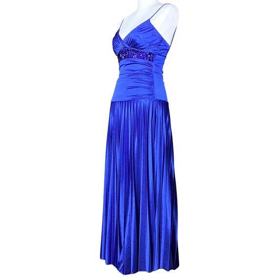 Vintage Y2K Royal Blue Drop Waist Prom Pageant Dress.… - Gem