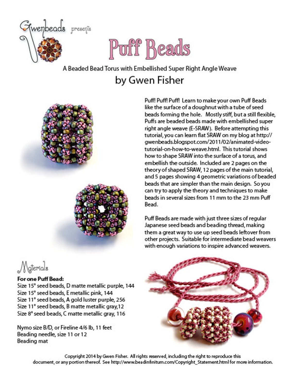 TUTORIAL Puff Beaded Bead With Super Right Angle Weave and - Etsy