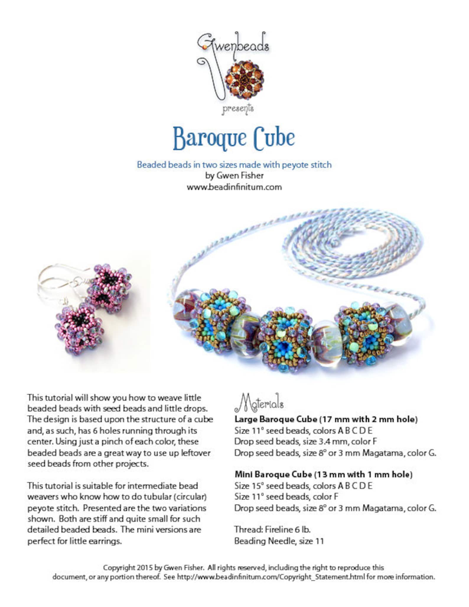 TUTORIAL Baroque Cube Beaded Bead Made With Peyote Stitch and - Etsy