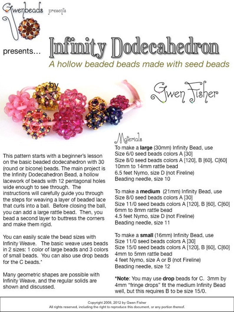 Tutorial Collection Infinity Beaded Beads Dodecahedron, Donut and ...