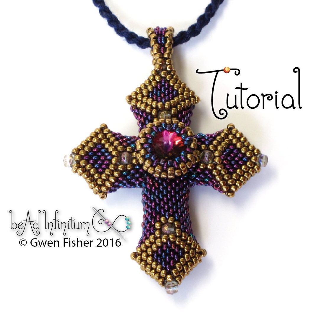 Tutorial Beaded Gothic Cross and Trident Pendants With Peyote Stitch - Etsy