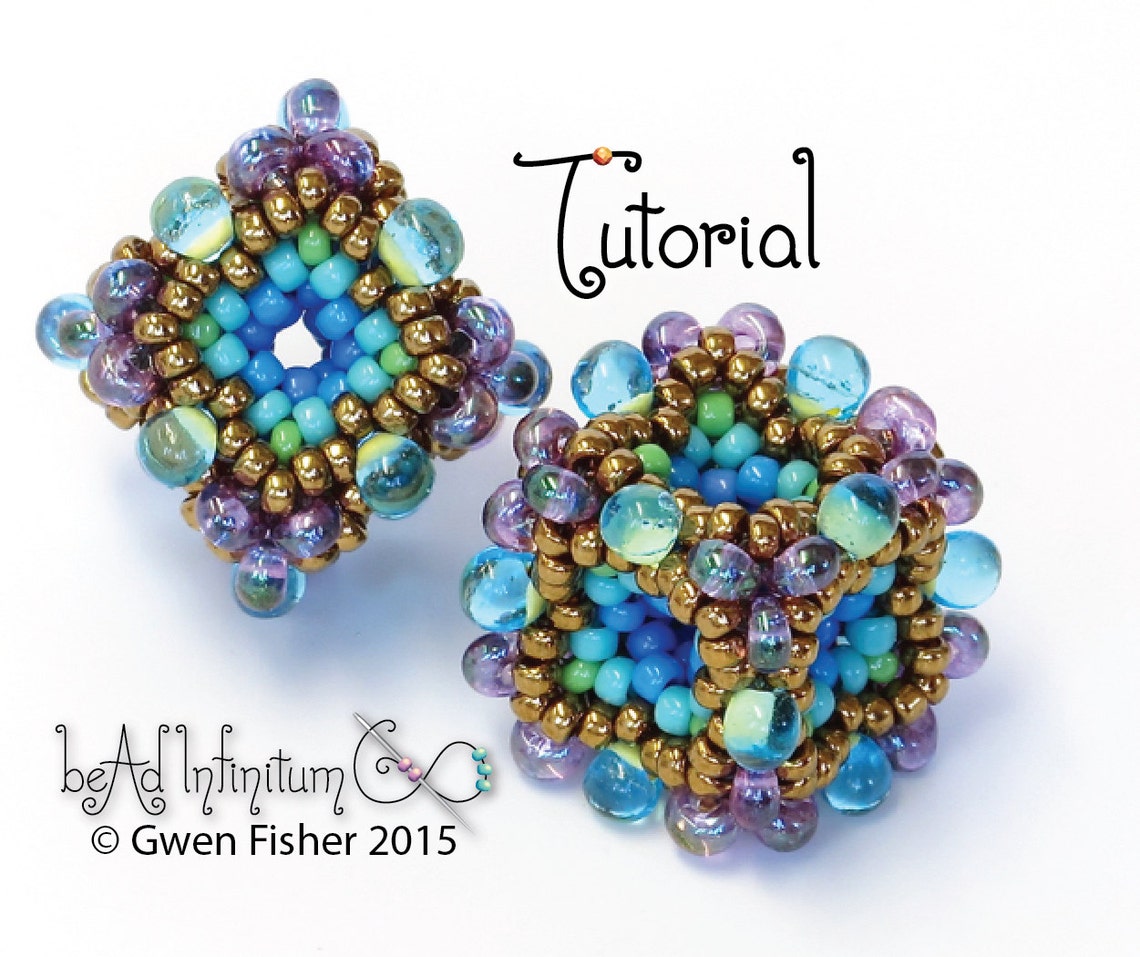 Tutorial Baroque Cube Beaded Bead Made With Peyote Stitch and Seed ...