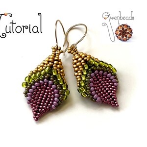 Tutorial Petal Pendant and Earrings, Beaded With Cellini Peyote Stitch ...