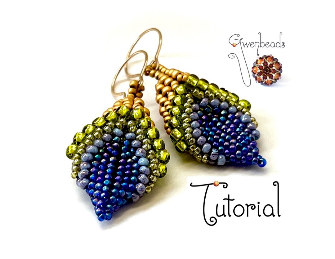 Tutorial Petal Pendant and Earrings, Beaded With Cellini Peyote Stitch ...