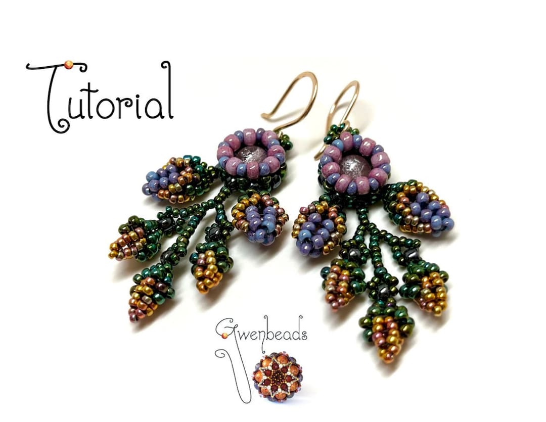 Tutorial Cascade Earrings, Beaded With Cellini Peyote Stitch - Etsy