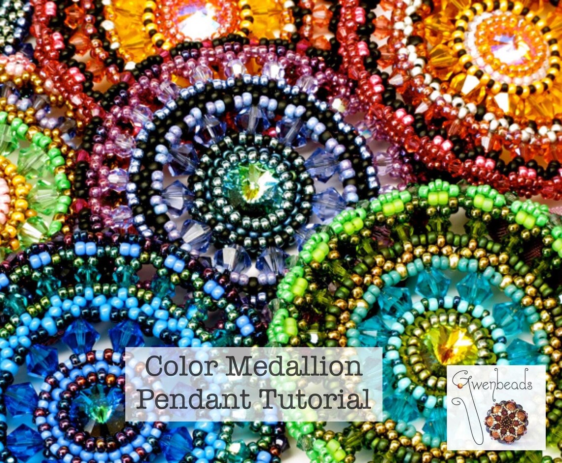 Tutorial Color Medallion - A Beaded Pendant - Etsy Canada