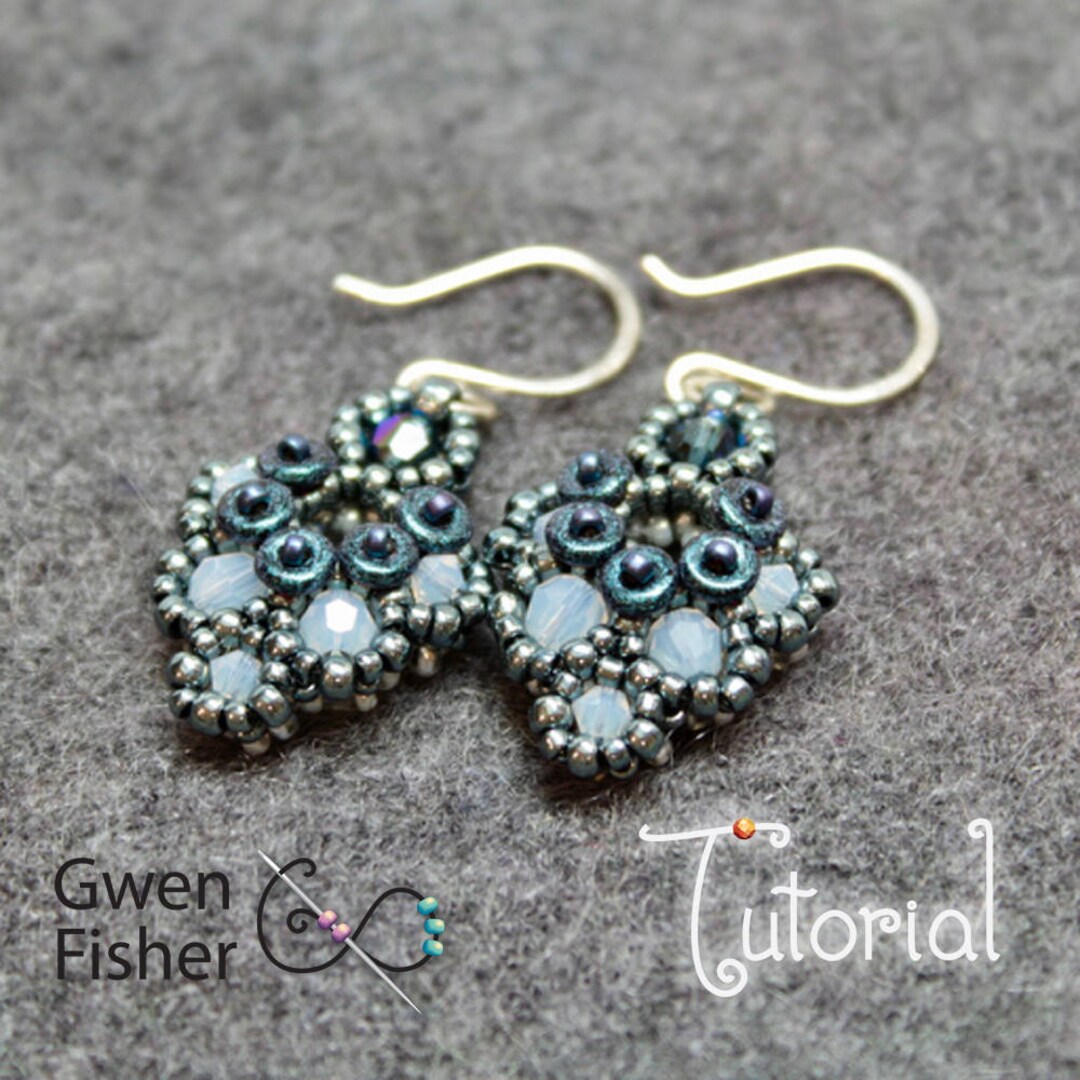 Beading TUTORIAL Floret Earrings and Necklace Beaded With Modified Prismatic Right Angle Weave ...