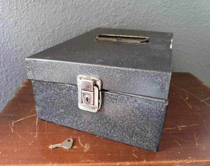 Vintage Lock Box with Key Locking File Box Metal Lockbox | Etsy