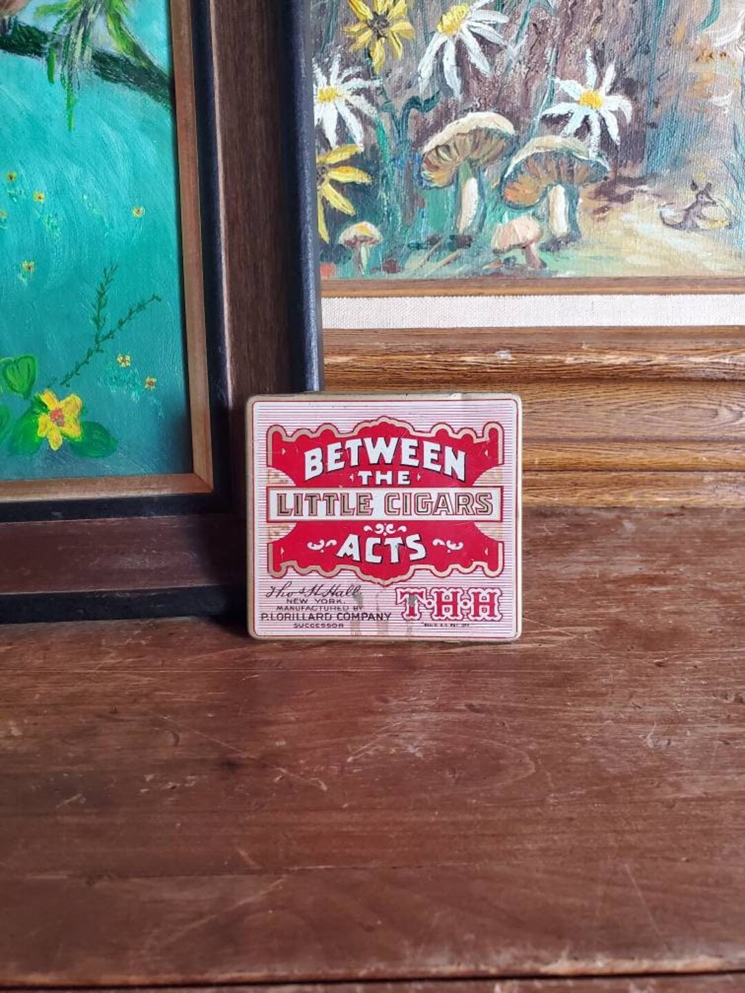 Vintage Between the Acts Cigar Tin - Little Cigars Box - New York - THH ...