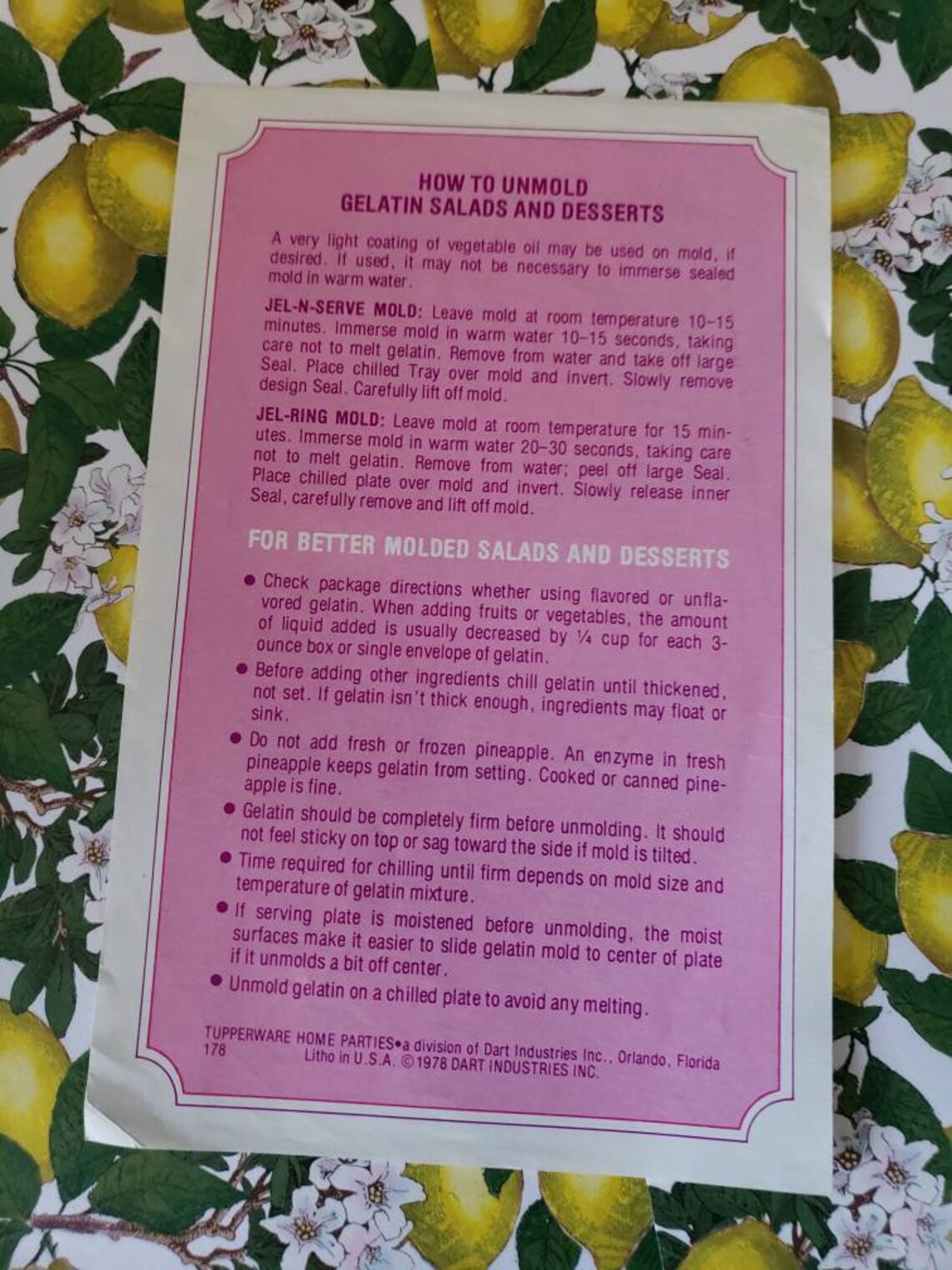 Vintage Tupperware Guide - 1978 - How to Use Your Tupperware Salad ...