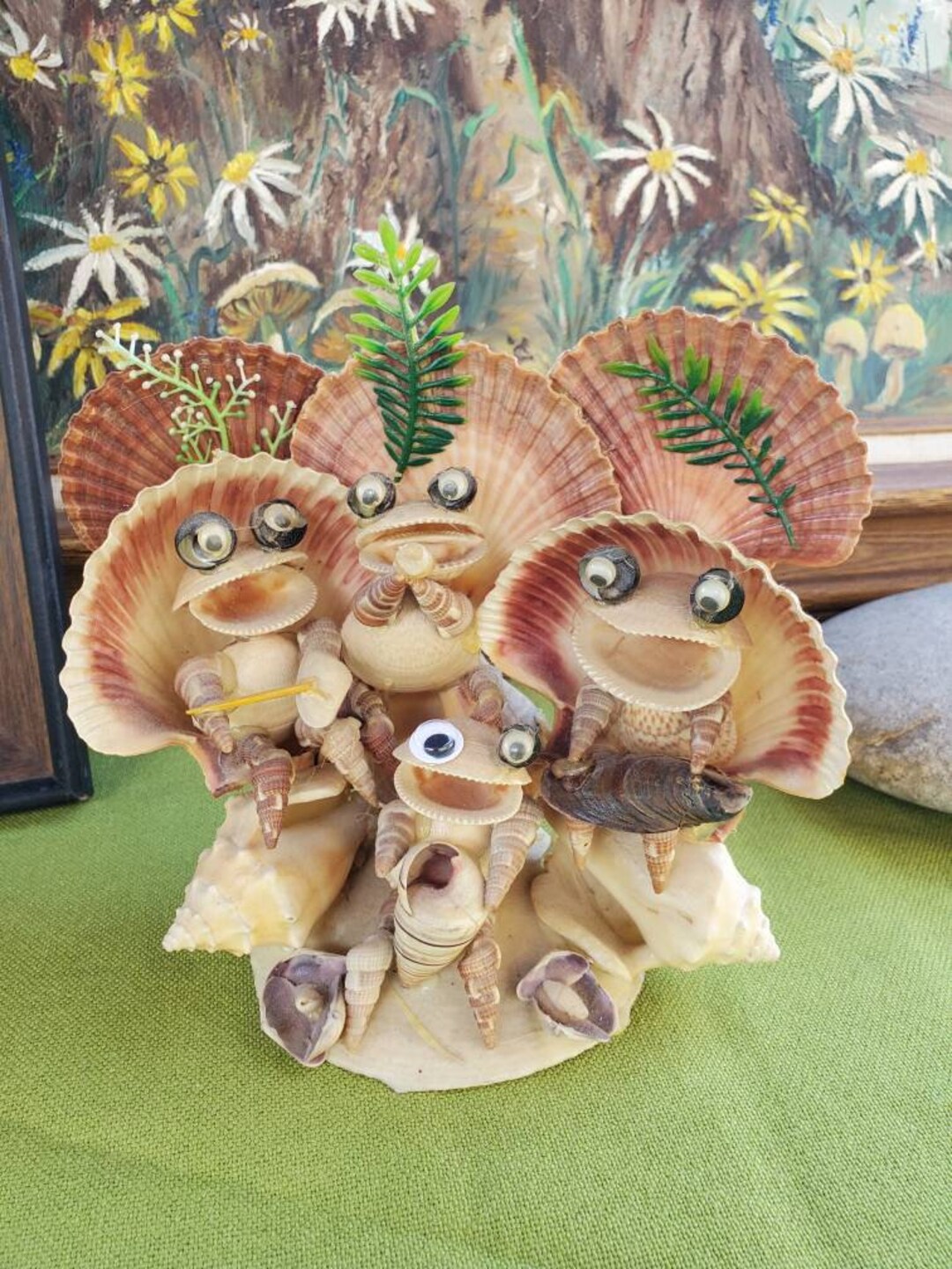 Vintage Seashell Critter Figurine - Googly Eyes - Sea Shell Band ...