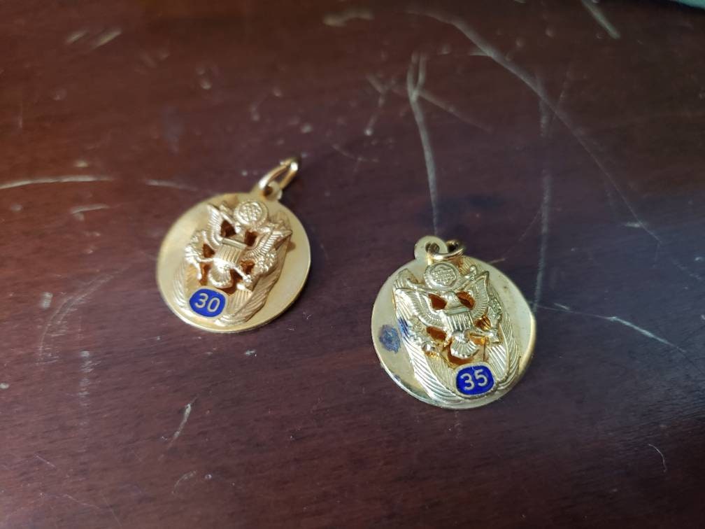 Vintage Army Years of Service Pendants - 30 Year - 35 Year - United ...