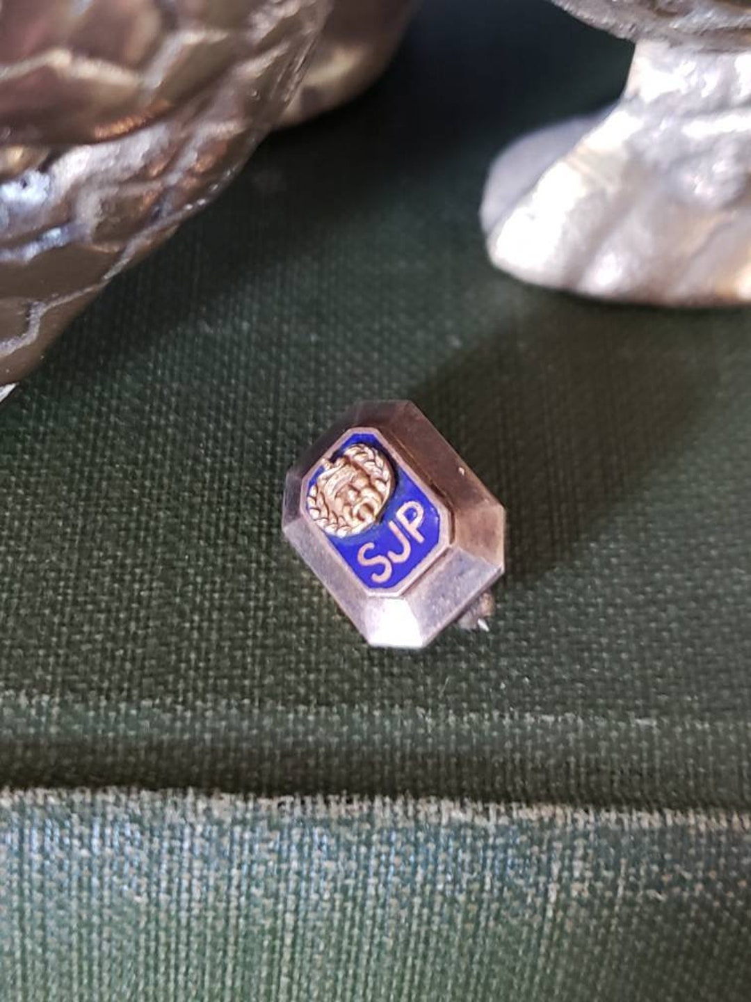 Vintage SJP Pin - St. James Place - Blue and Gold - Vintage Monogrammed ...