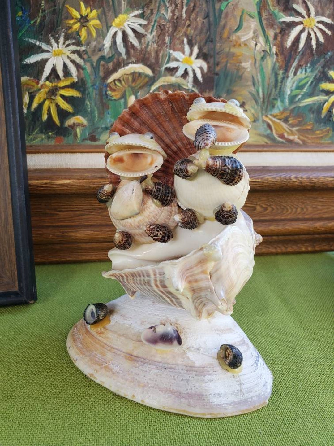 Vintage Seashell Critter Figurine Googly Eyes Sea Shell Band Kitschy ...