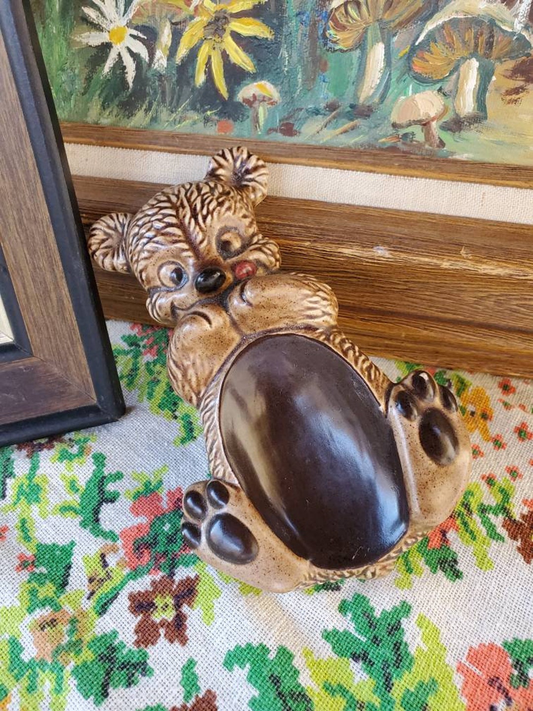 Vintage Teddy Bear Spoon Rest - Brown Bear Cub - Cutesy Kitsch Kitchen ...
