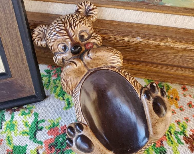 Vintage Teddy Bear Spoon Rest - Brown Bear Cub - Cutesy Kitsch Kitchen ...