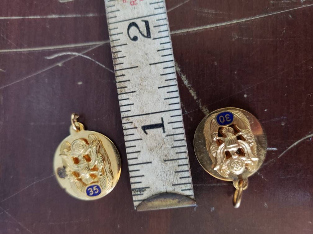 Vintage Army Years of Service Pendants - 30 Year - 35 Year - United ...