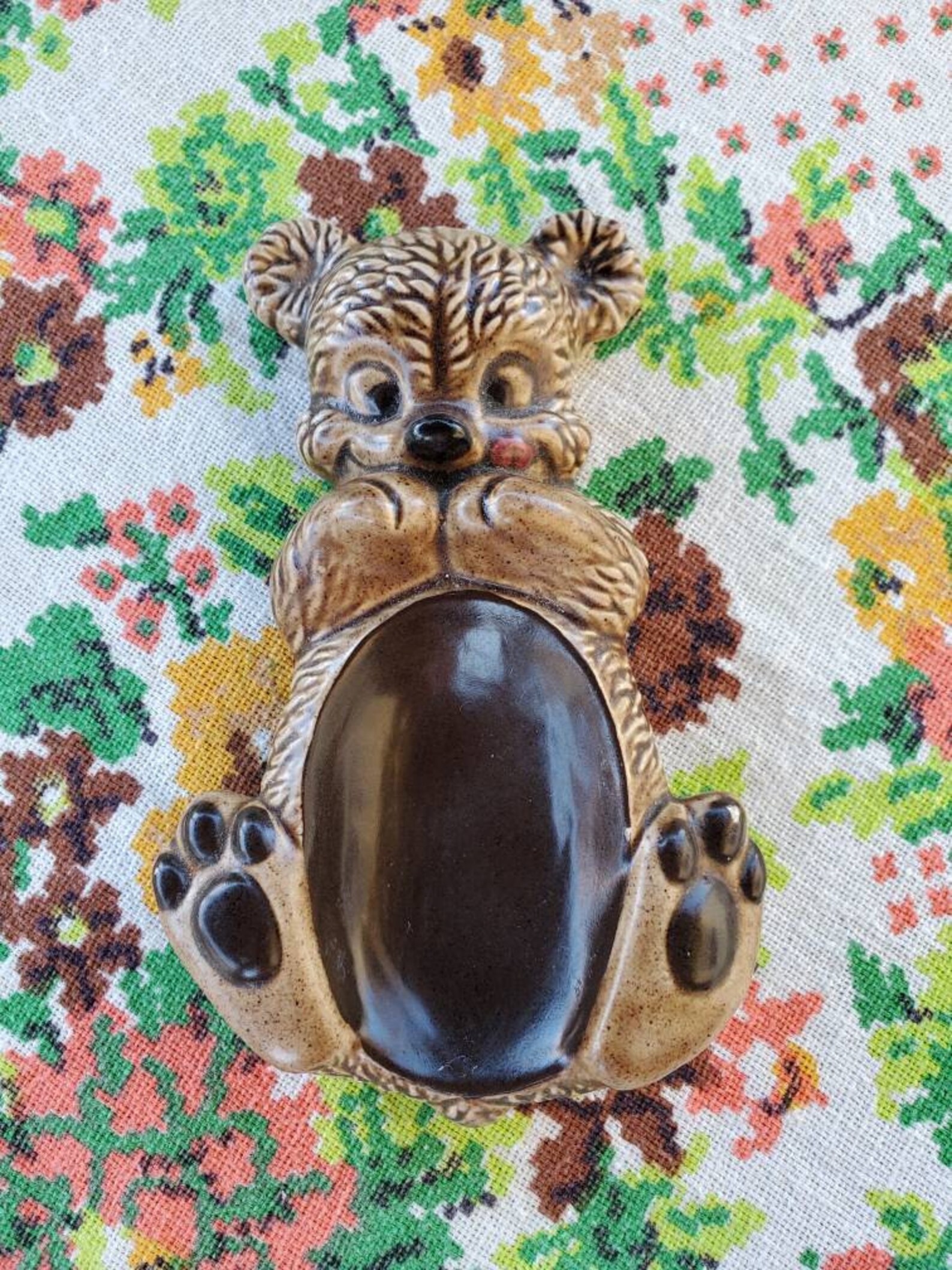 Vintage Teddy Bear Spoon Rest Brown Bear Cub Cutesy Kitsch | Etsy