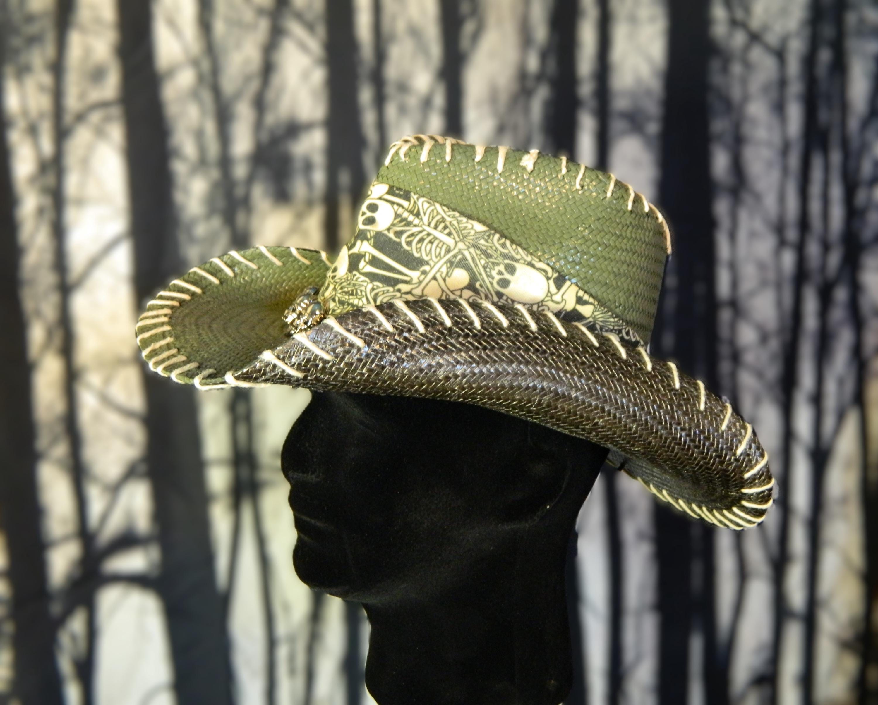 Skull, Sage, Green, Rockstar-inspired Cowboy Hat, Bold Style, Unique ...