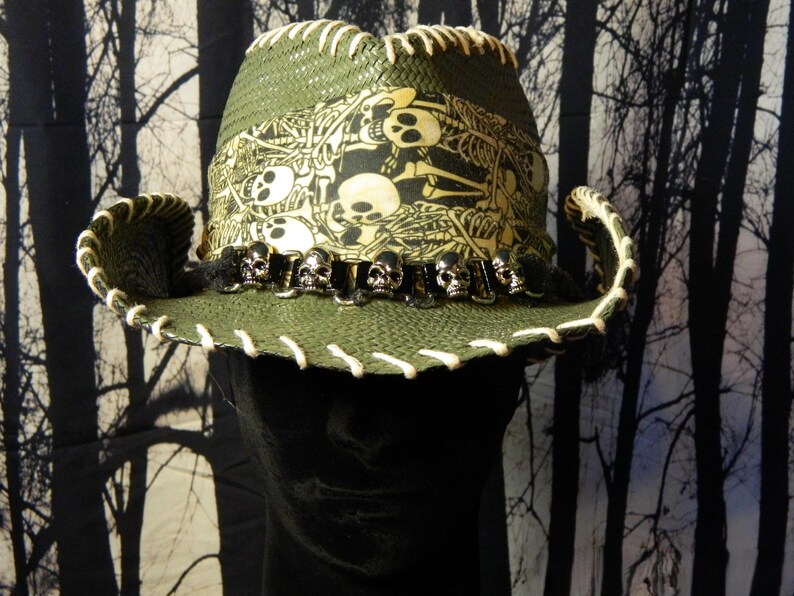 Skull, Sage, Green, Rockstar-inspired Cowboy Hat, Bold Style, Unique ...
