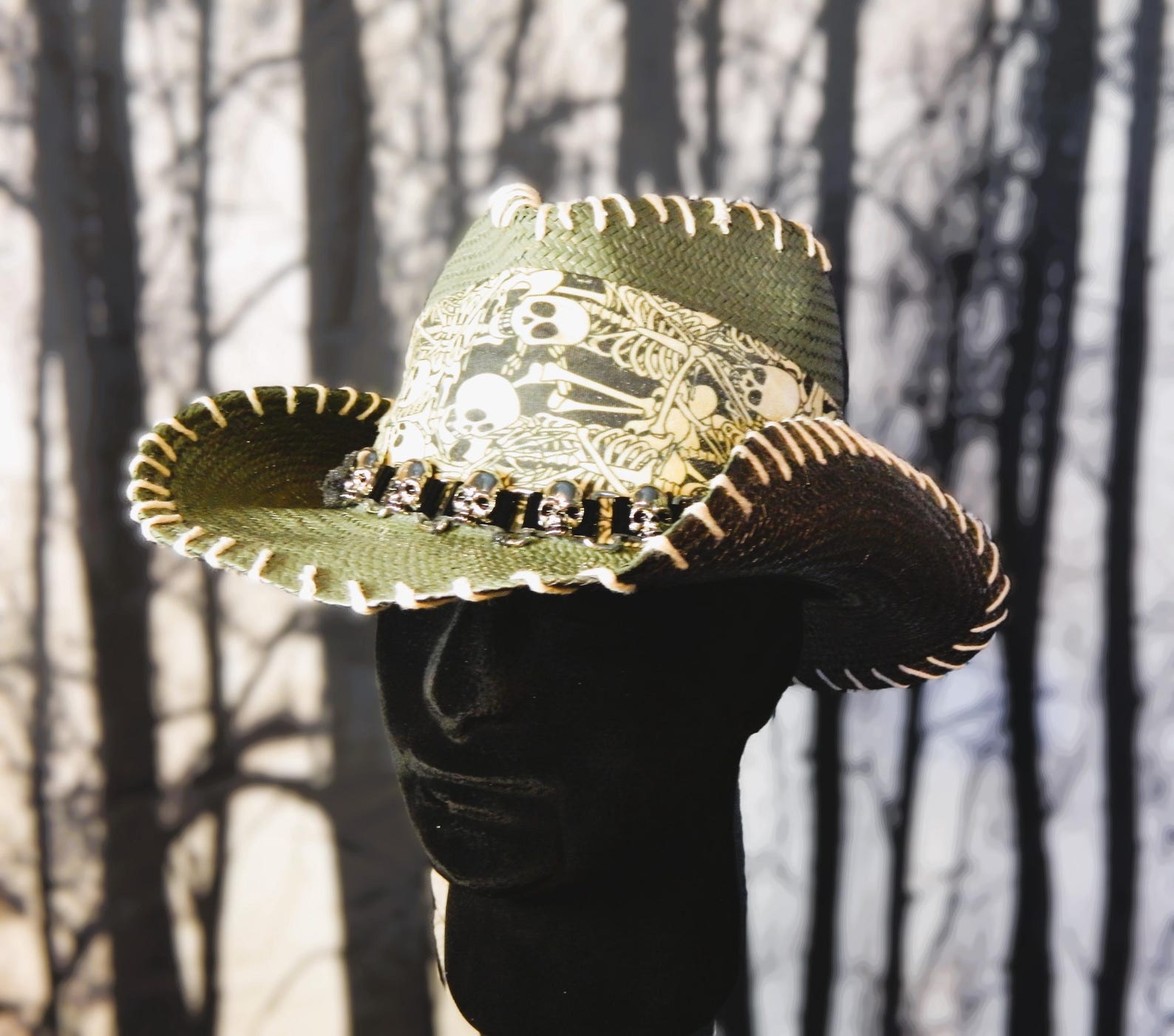 Skull, Sage, Green, Rockstar-inspired Cowboy Hat, Bold Style, Unique ...