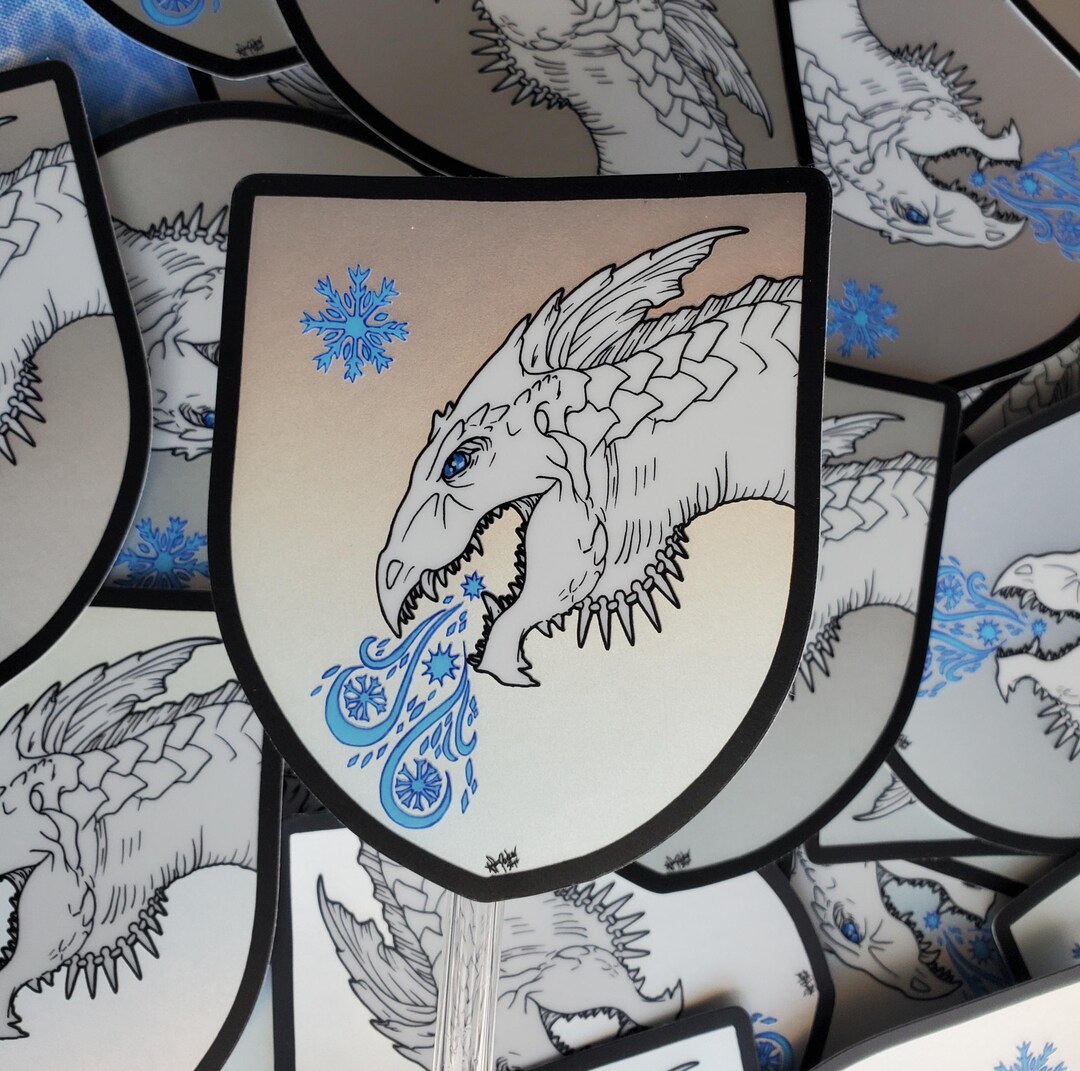 White Dragon Sticker Dnd BG3 Dungeons and Dragons Stickers Holographic ...