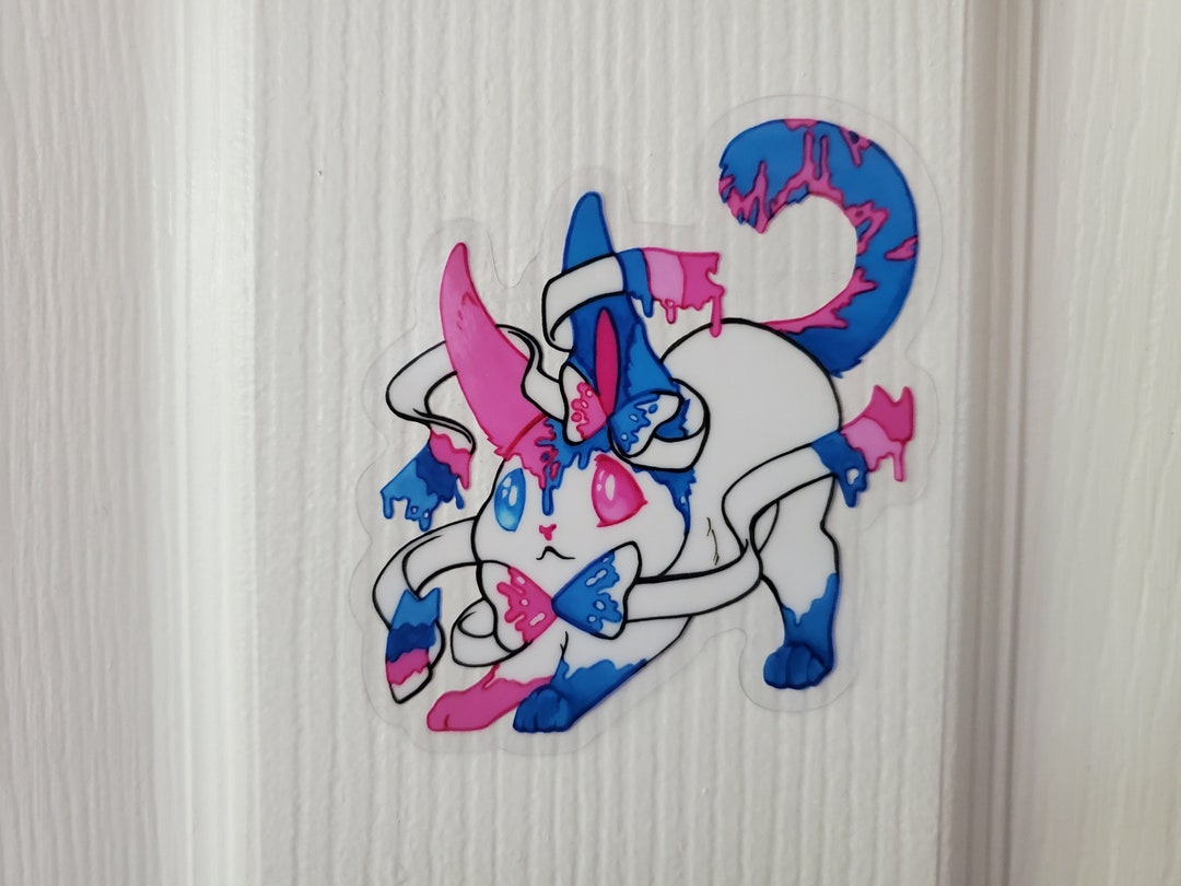 Sylveon Pride Sticker: Trans Paint Splash, Clear Vinyl - Etsy Australia