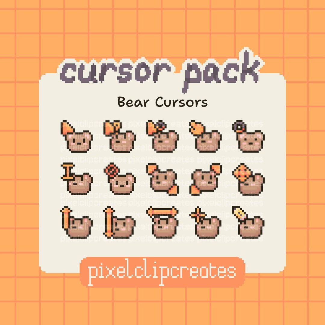 Bear Cursor Pack - Hand Drawn Mouse Cursors for Windows (digital ...