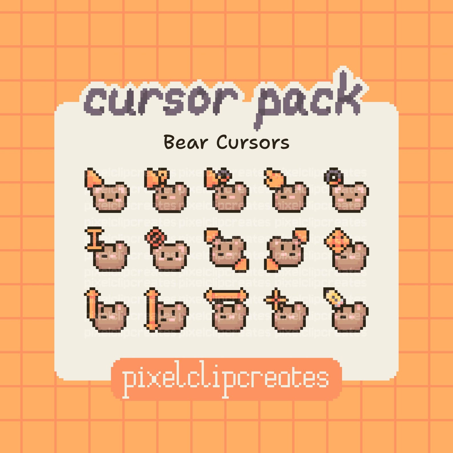 Bear Cursor Pack - Hand Drawn Mouse Cursors for Windows (digital ...