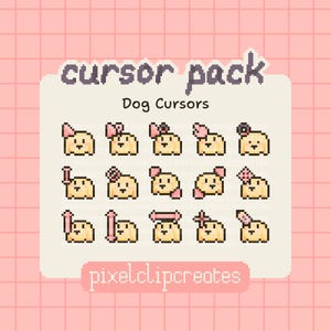 Dog Cursor Pack - Hand Drawn Mouse Cursors for Windows (digital ...