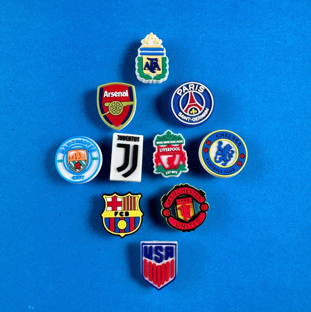 Soccer Logo Shoe Charms | Manchester United FC Barcelona Argentina ...