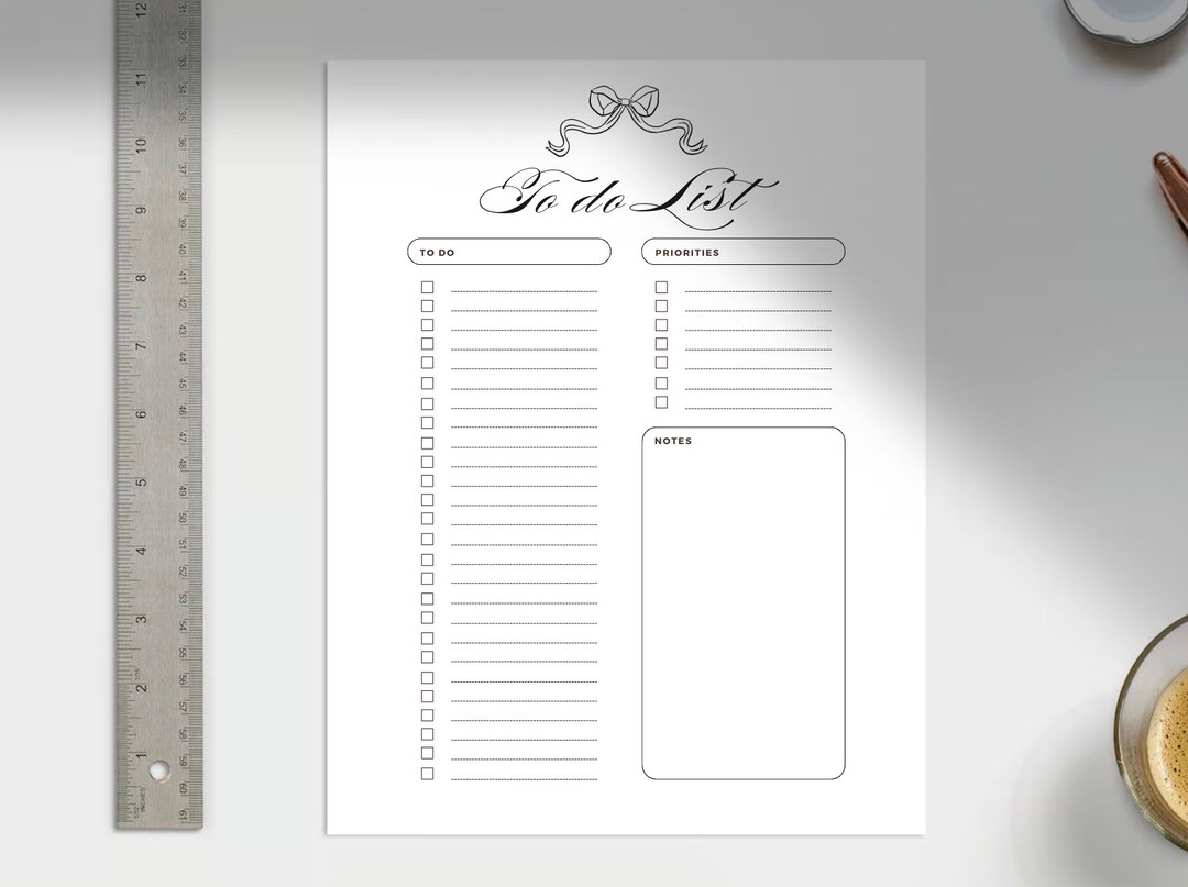 Girly to Do List: Weekly Priorities Planner (PDF & JPG) - Etsy