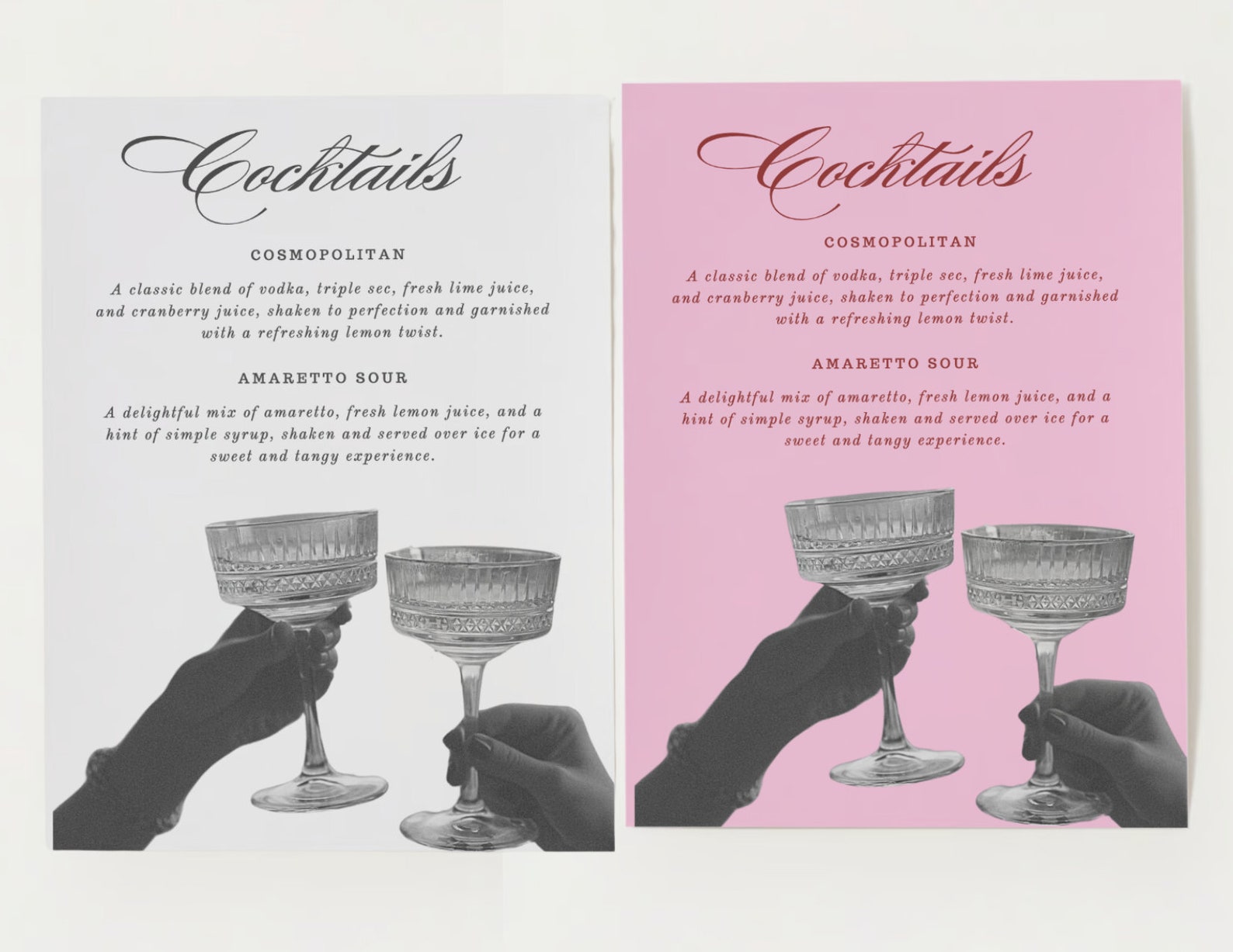 Cocktail Menu Pink Cocktail Menu Wedding Cocktails Wedding Details ...