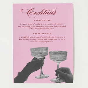 Cocktail Menu Pink Cocktail Menu Wedding Cocktails Wedding Details ...