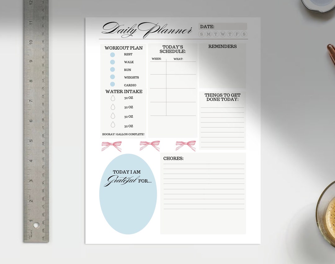 Daily Planner to Do List PDF and JPG Girly to Do List Pink Planner ...