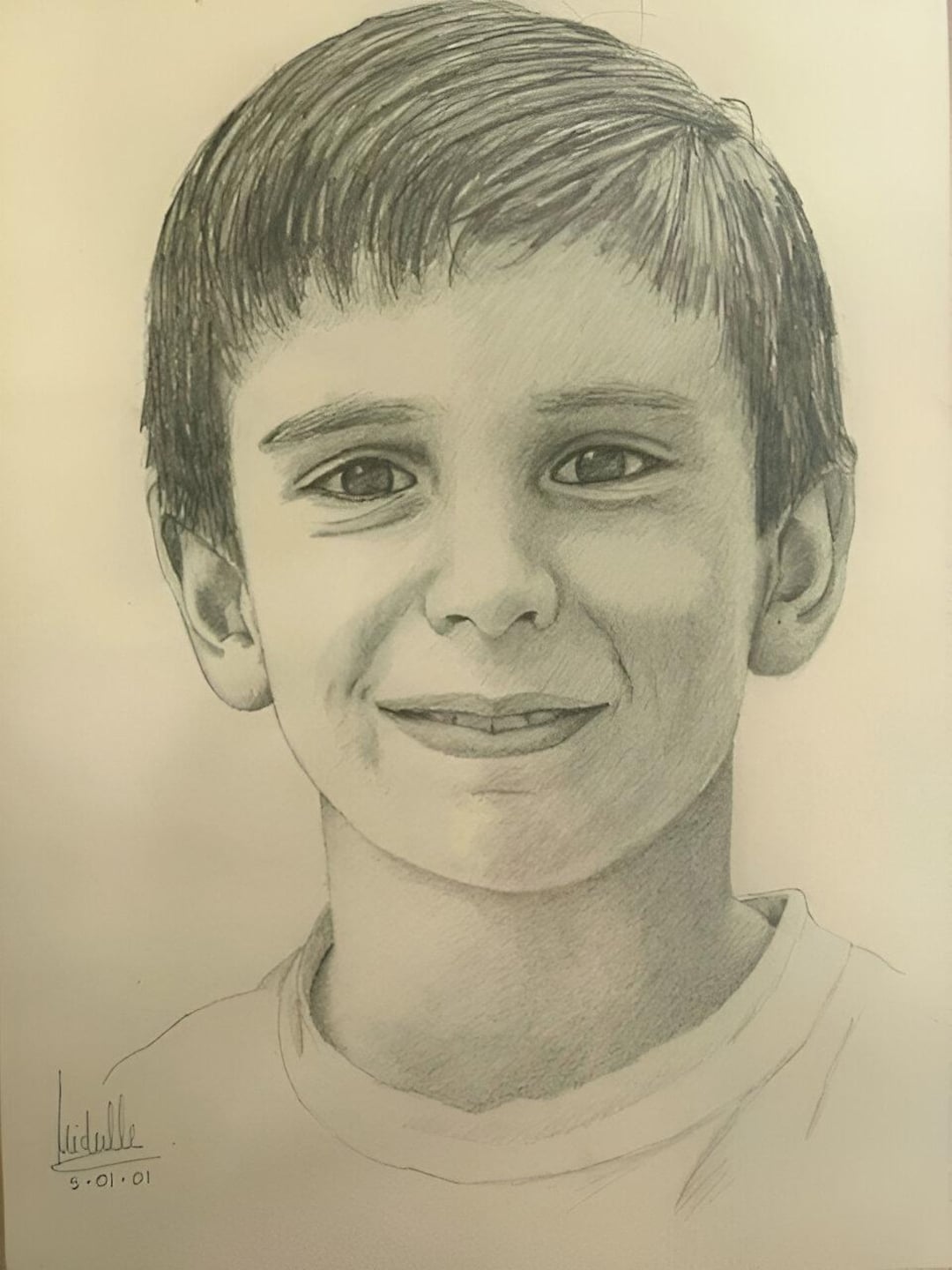 Custom Handmade Pencil Portrait, Personalized Portrait of a Boy ...