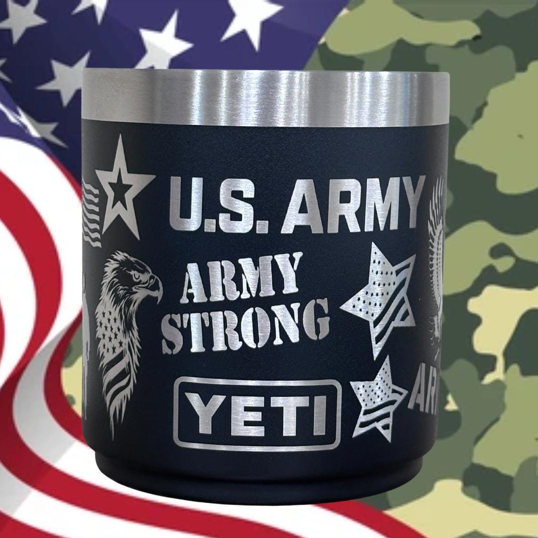U.S. Army YETI Lowball Tumbler – Laser Engraved Military Gift - Etsy