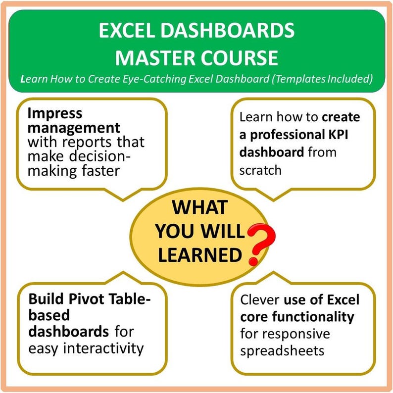 Excel Dashboards Master Course Create Eye-catching Excel Dashboard - Etsy Excel Dashboards Master Course Create Eye-catching Excel Dashboard - Etsy