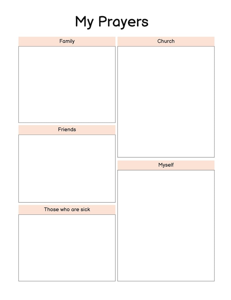 Prayer Journal Template - Etsy