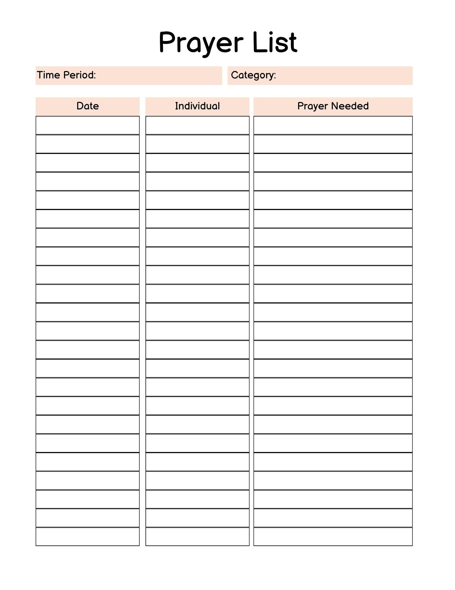 Prayer Journal Template - Etsy