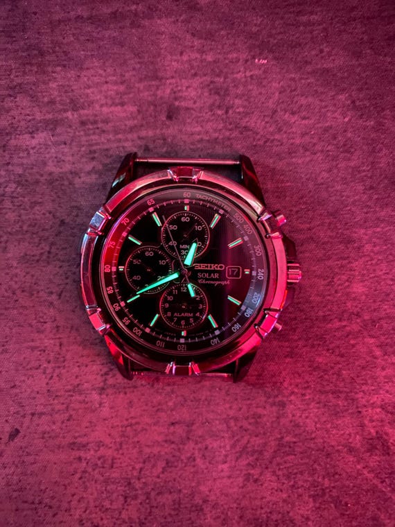 Seiko Solar Chronograph Cal V172-0AM8 - Etsy Seiko Solar Chronograph Cal V172-0AM8 - Etsy