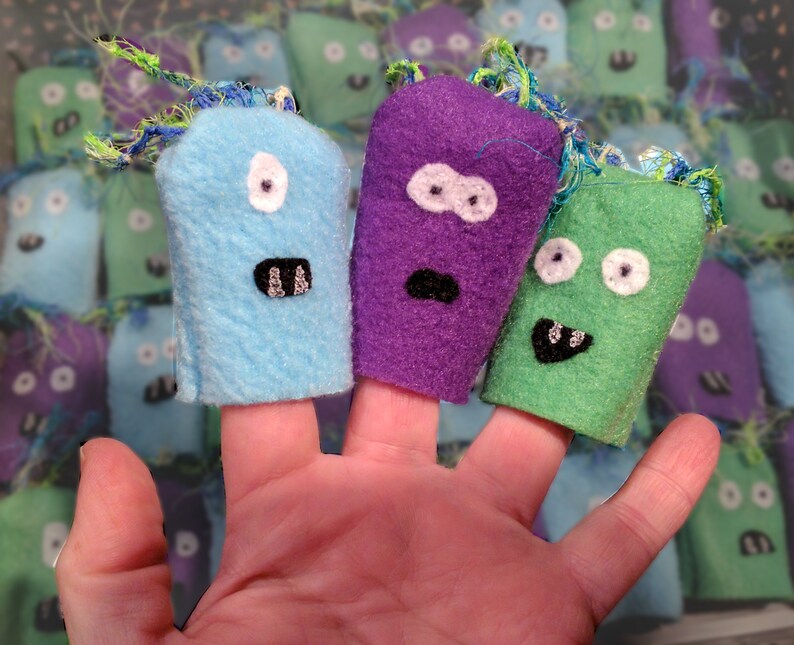 Fuzzy Fingers Finger Puppets 3 Pack - Etsy