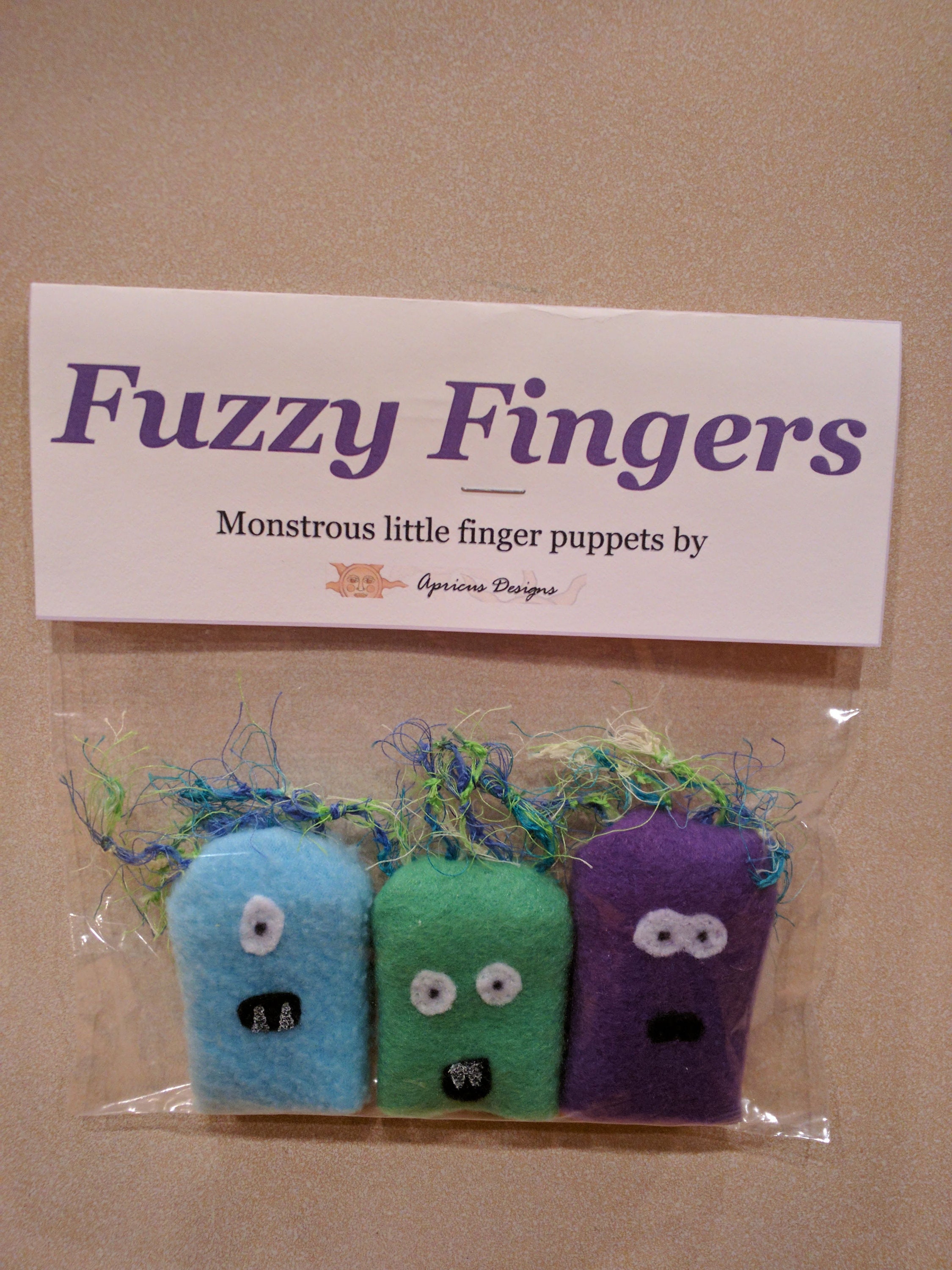 Fuzzy Fingers Finger Puppets 3 Pack - Etsy