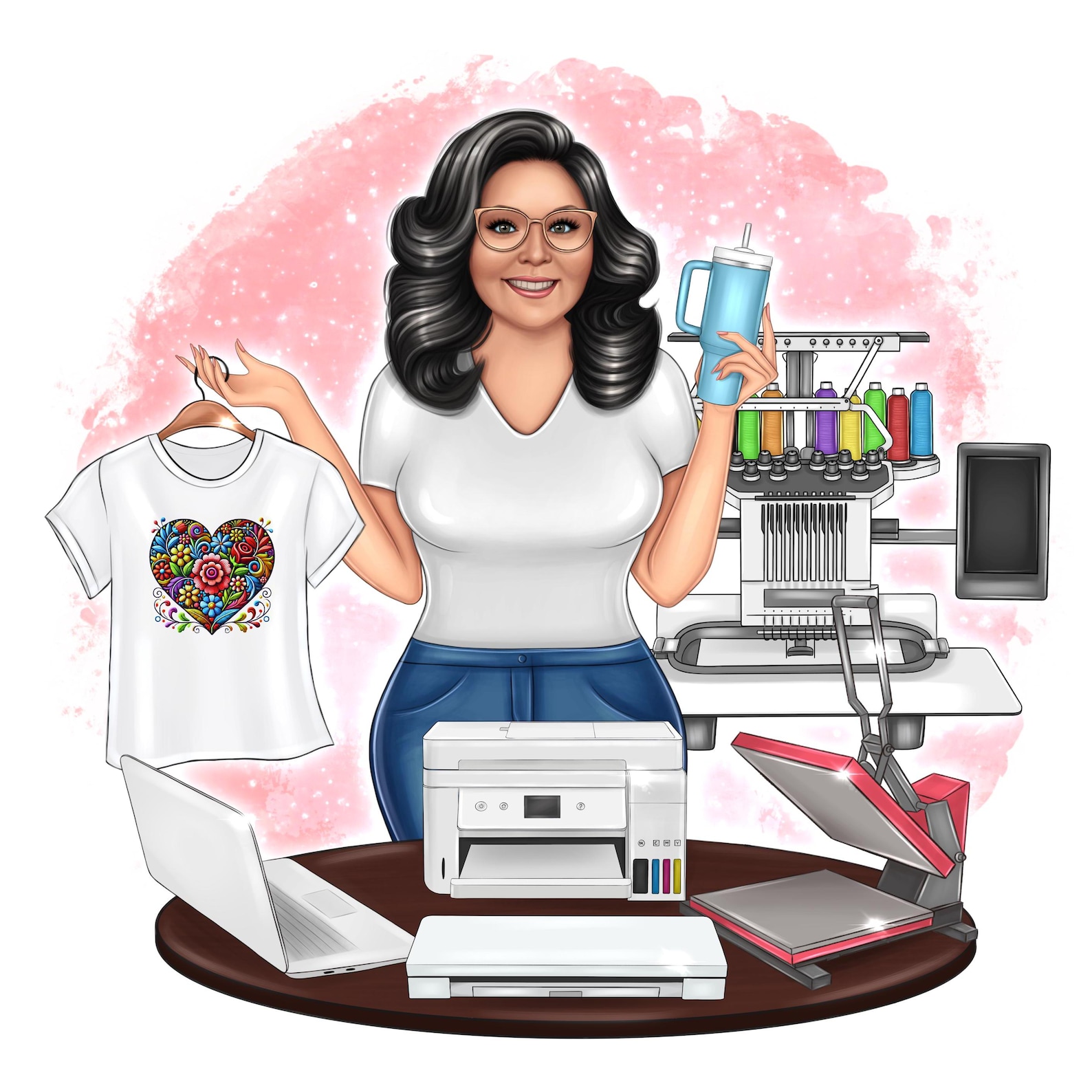 Custom Cartoon Logo, Digital Portrait, Logo Design, Small Business Logo ...