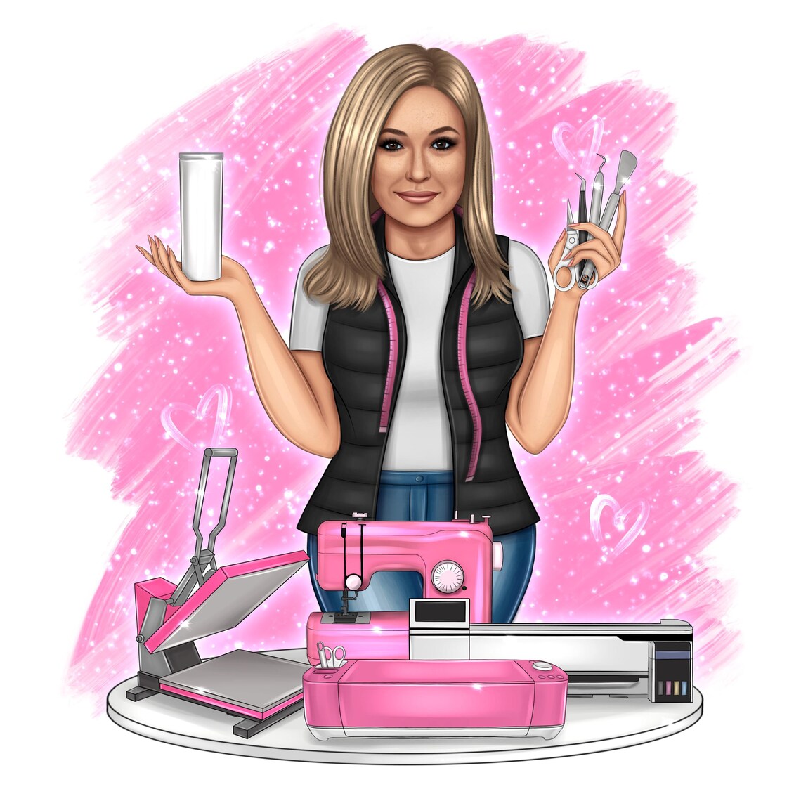 Custom Cartoon Logo, Digital Portrait, Logo Design, Small Business Logo ...