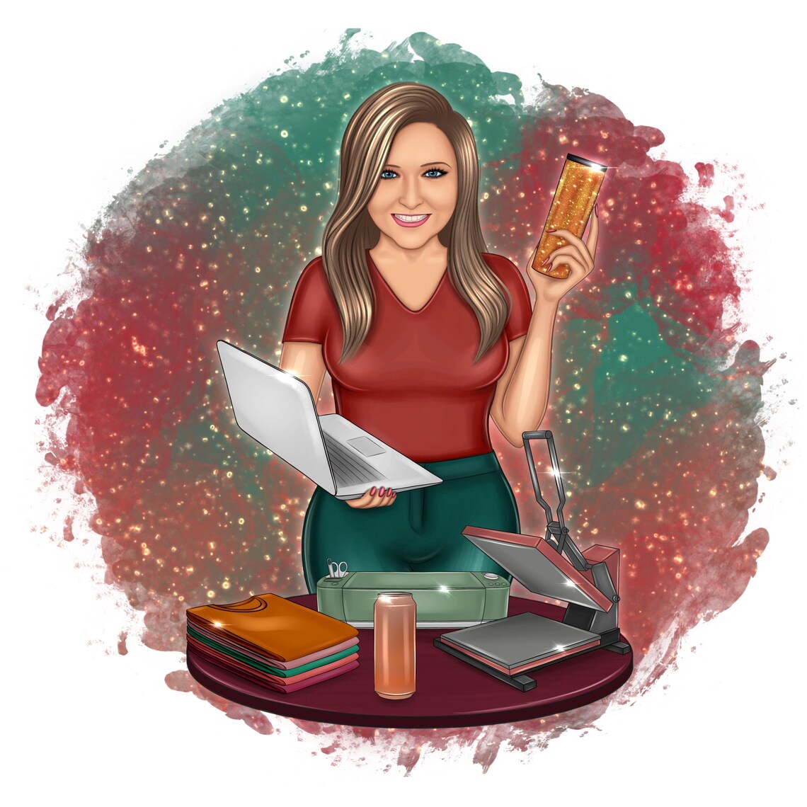 Custom Cartoon Logo, Digital Portrait, Logo Design, Small Business Logo ...